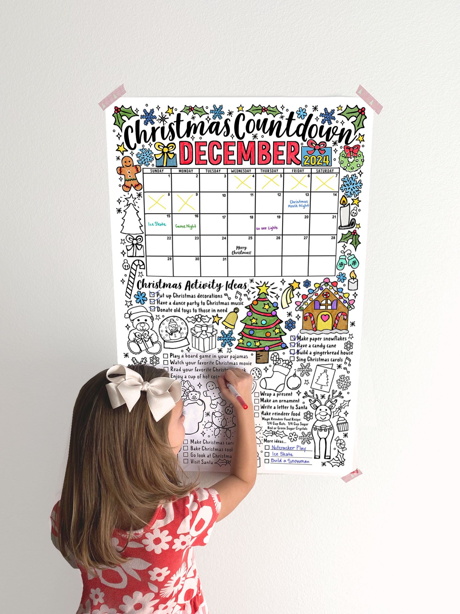 Countdown to Christmas Coloring Poster – Tiny Expressions