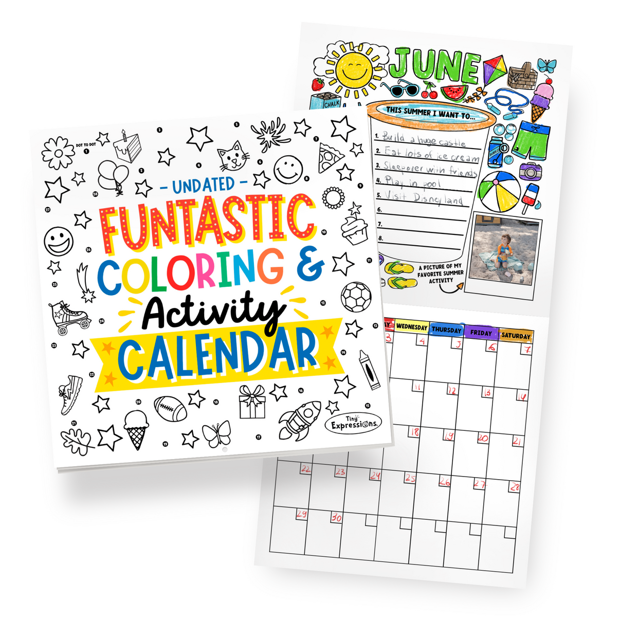 Funtastic Undated Coloring and Activity Calendar – Tiny Expressions