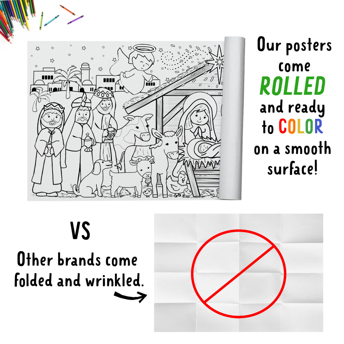 Giant Christmas Nativity Coloring Banner – Tiny Expressions